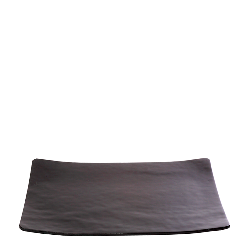 Alquiler Plato rectangular negro de cristal 24 x 32 cm - Options