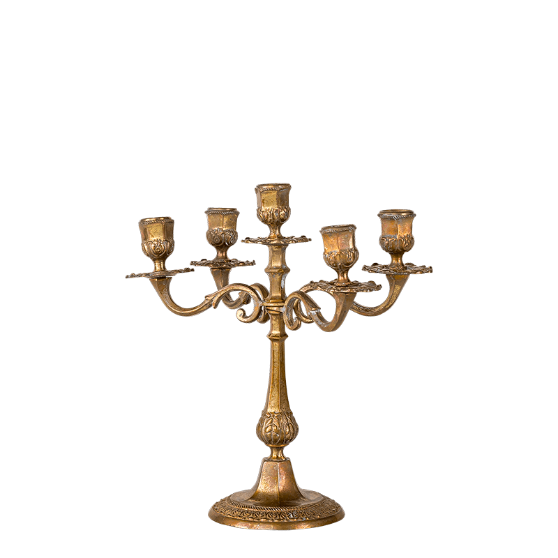 Alquiler Candelabro Vintage dorado Alt. 25-35 cm - Options